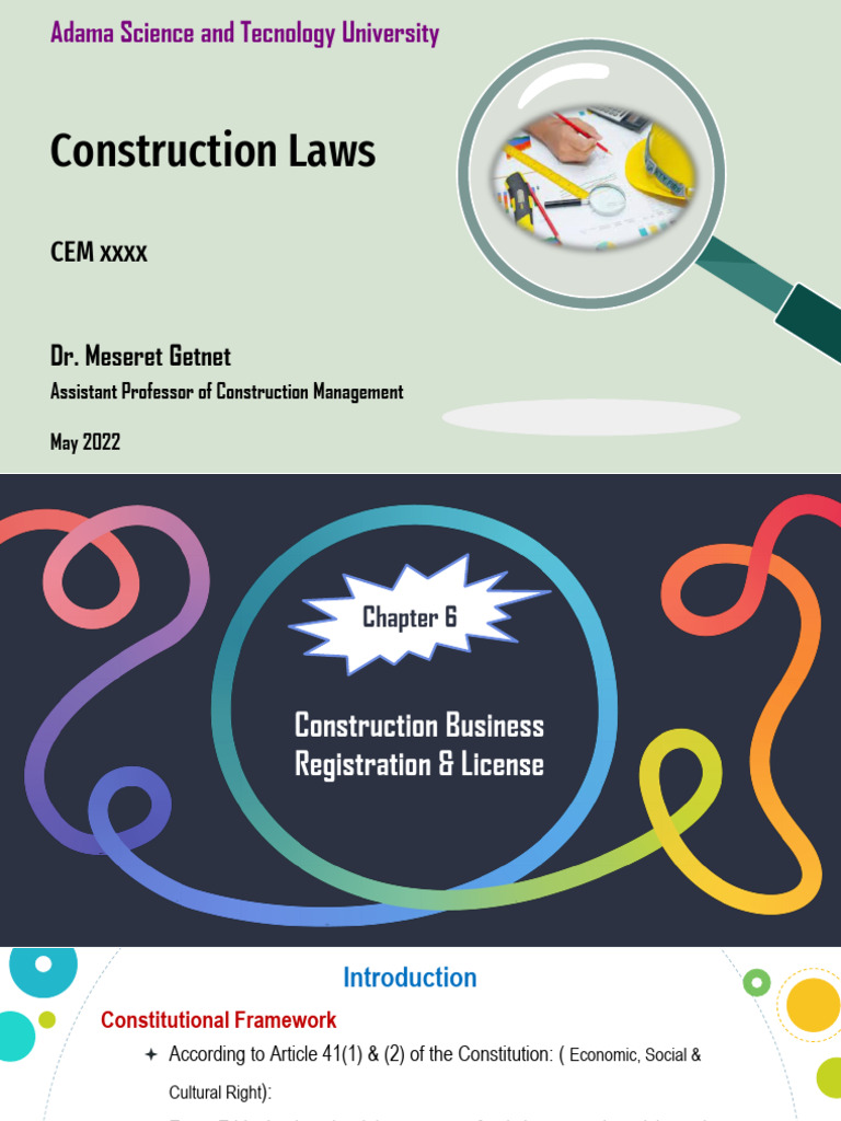 CL Chapter 6 Construction Business Registration and License | PDF | Partnership | Joint Venture