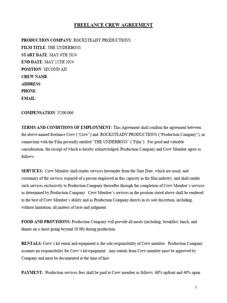 Crew Agreement Second AD | PDF | Indemnity | Arbitration