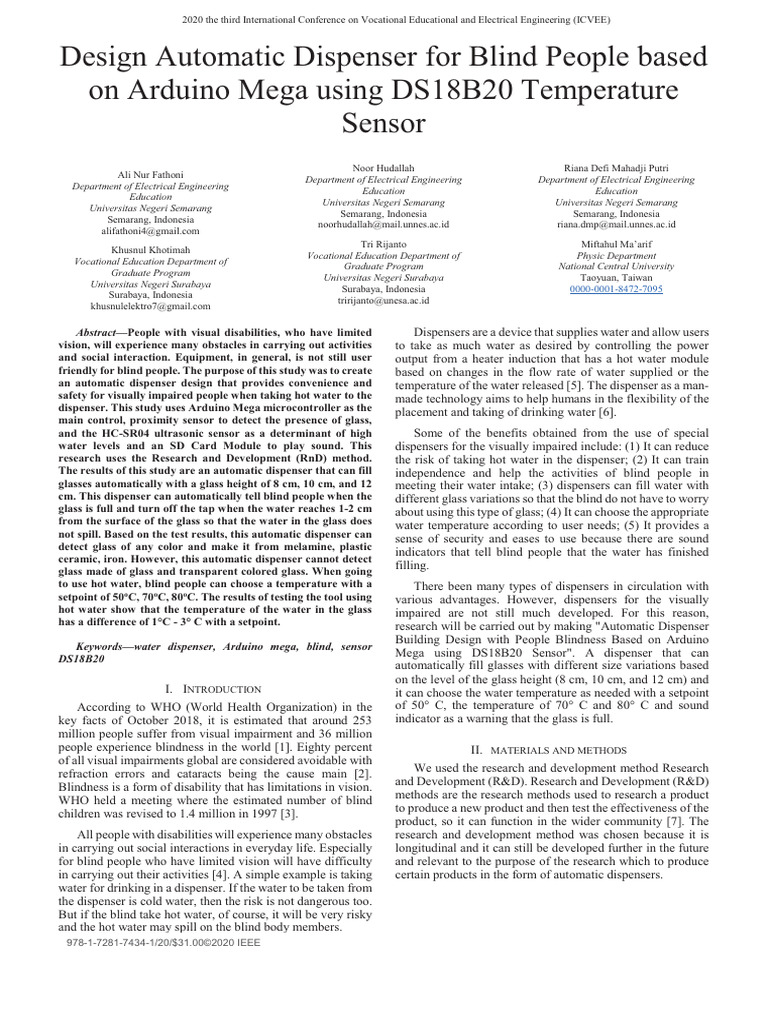 Design Automatic Dispenser For Blind People Based On Arduino Mega Using DS18B20 Temperature ...