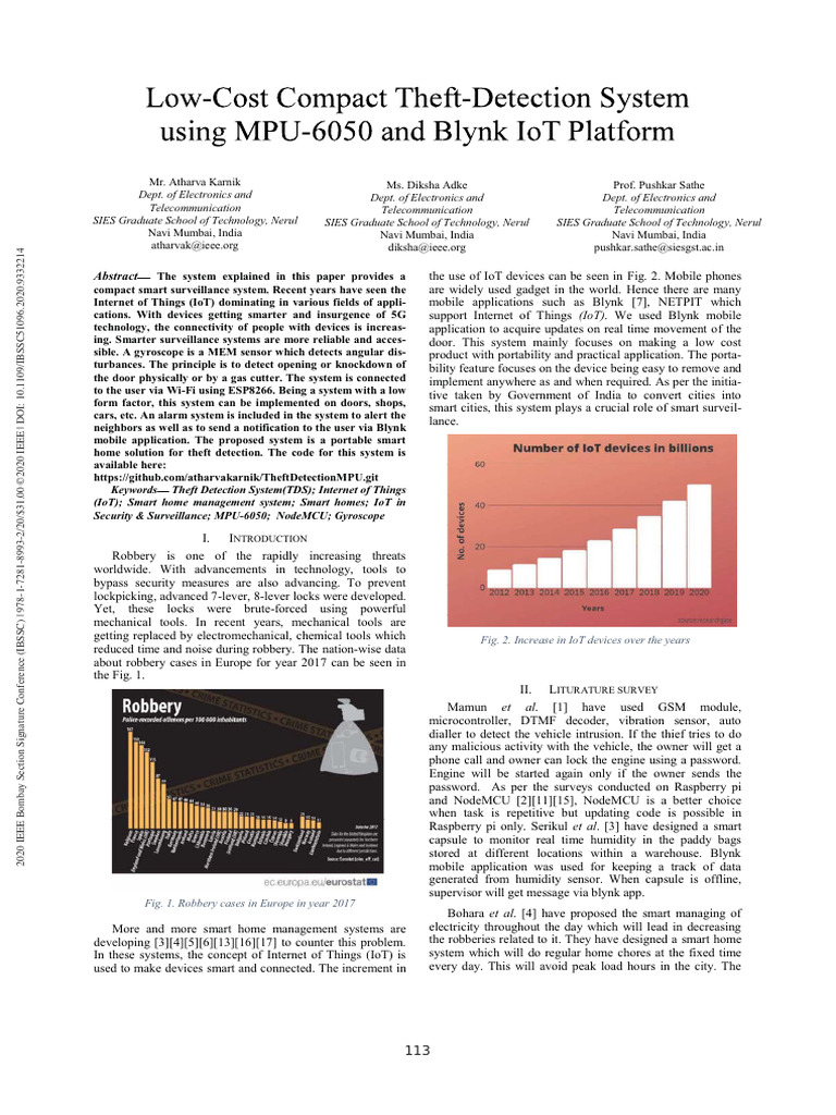 Smart IoT Theft Detection System | PDF | Internet Of Things | Home ...