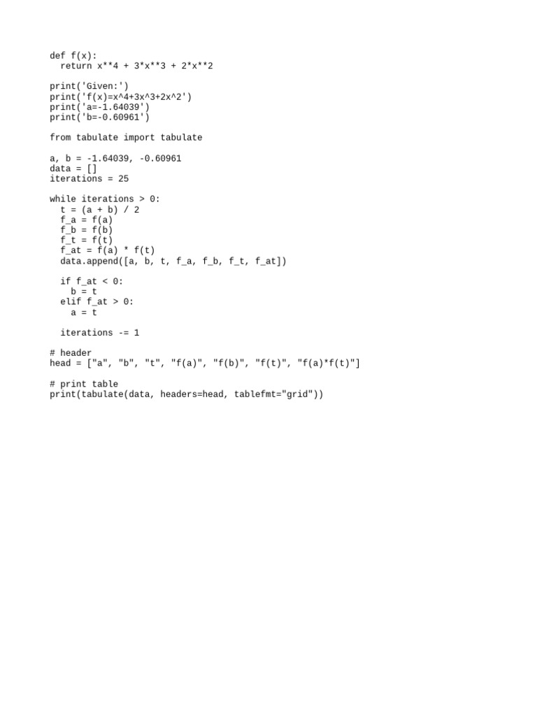 Bisection Method for Polynomial Roots | PDF