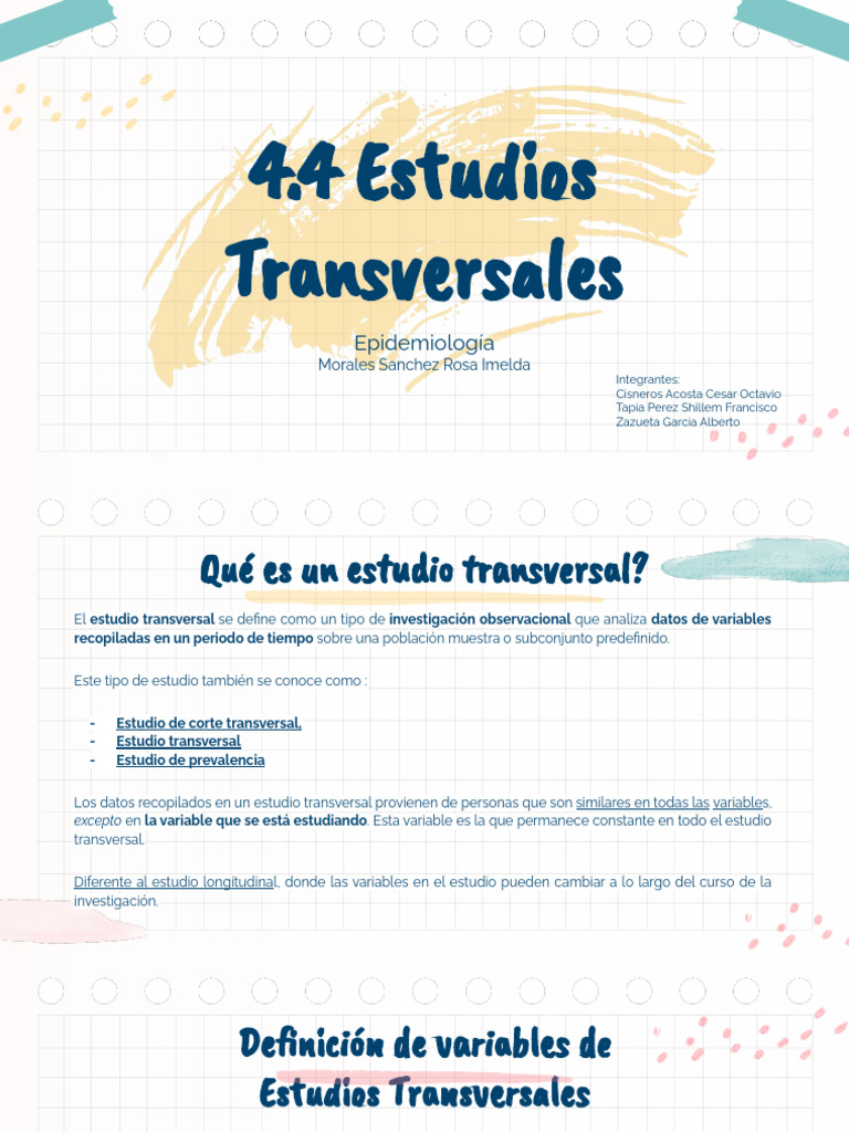 Estudio Transversal en Epidemiología | PDF | Condicion cronica ...