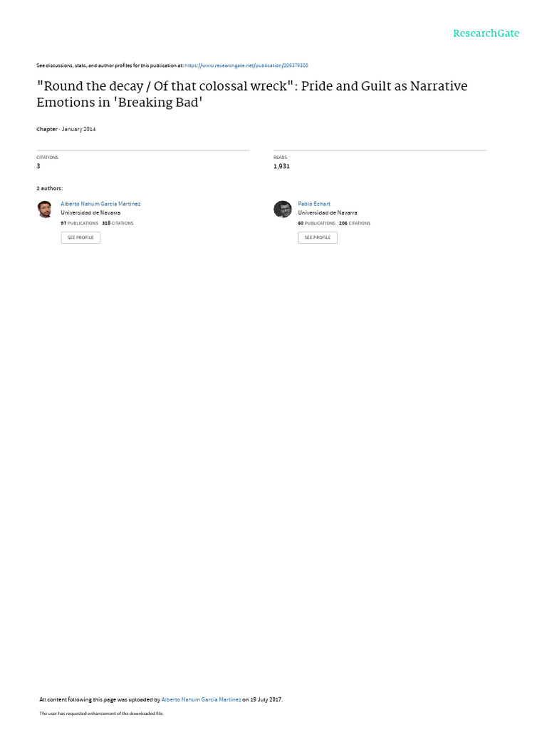 "Round The Decay / of That Colossal Wreck": Pride and Guilt As ...