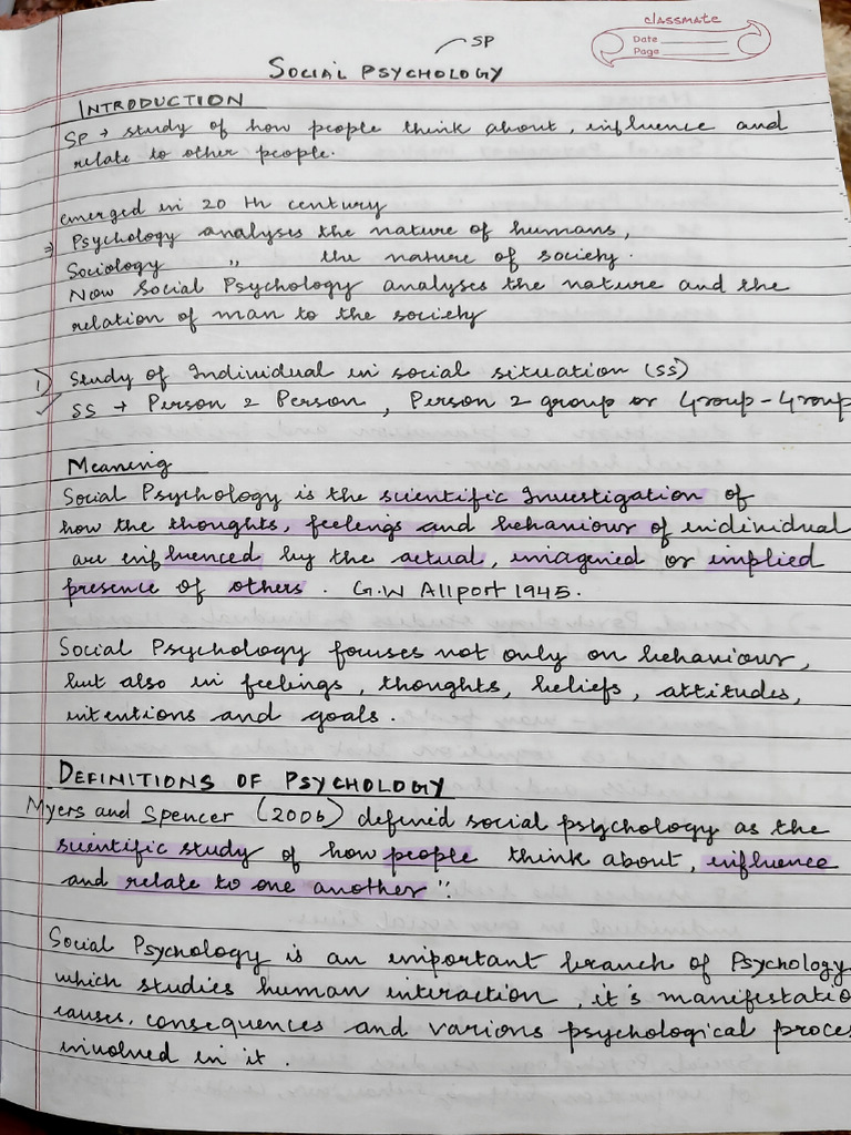 Social Psychology Notes | PDF