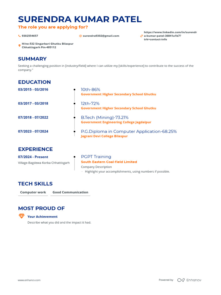 Surendra Kumar Patel's Resume Overview | PDF