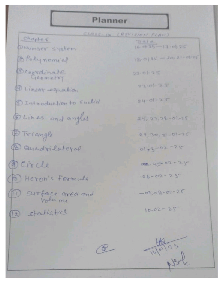 Maths Revision Plan | PDF