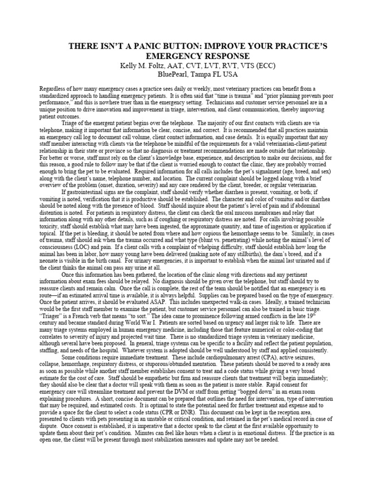 Foltz - 2 - There Isn't A Panic Button | PDF | Cardiopulmonary Resuscitation | Clinical Medicine