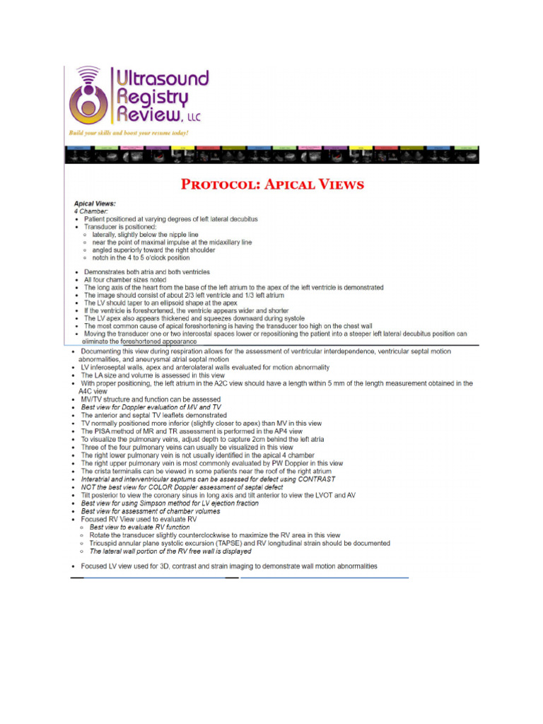 USRR echo apical views | PDF