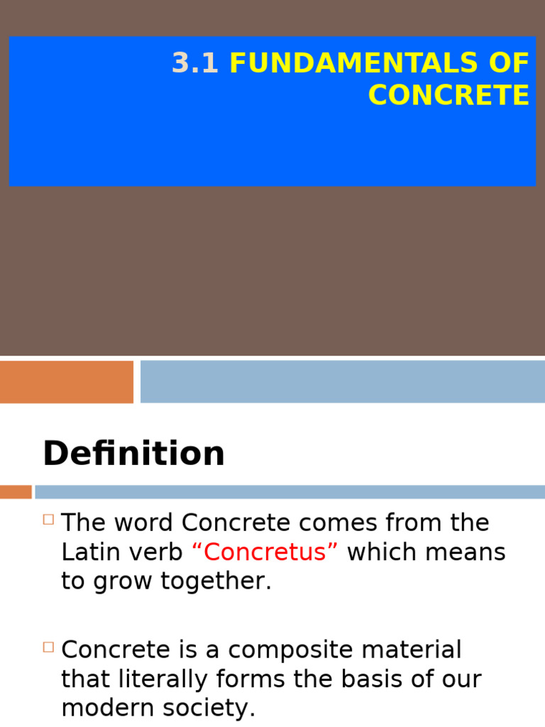 Chapter 3 - Concrete Fundamentals | PDF | Concrete | Cement
