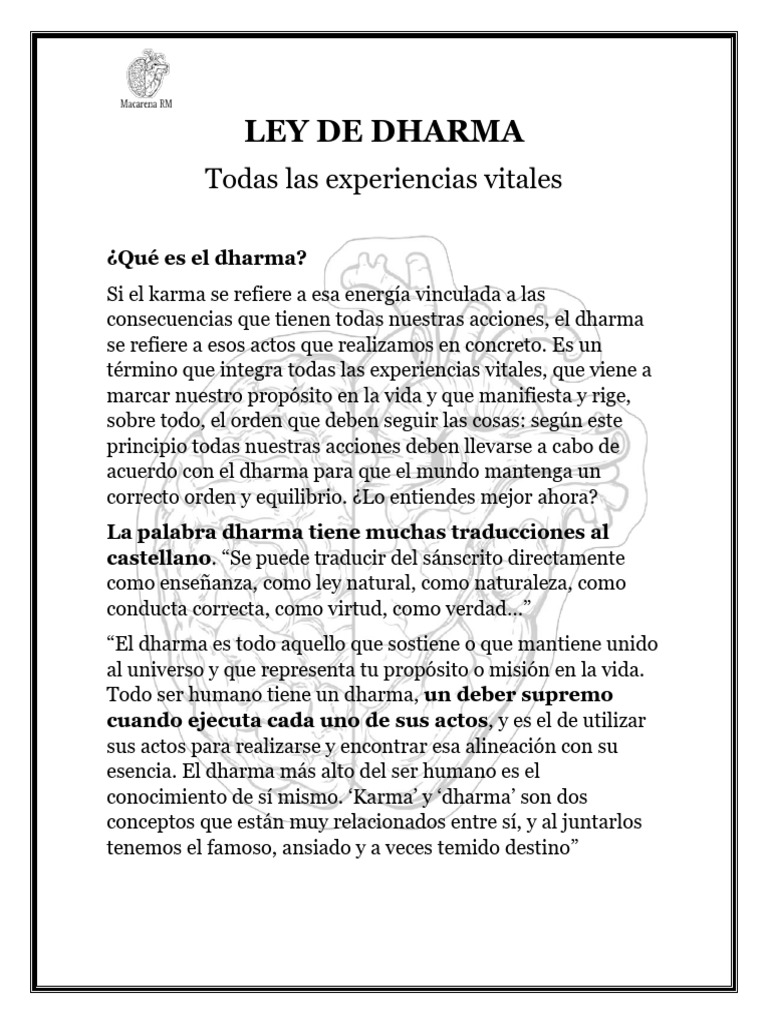 Entendiendo el Dharma: Ley y Propósito | PDF | Dharma | Karma
