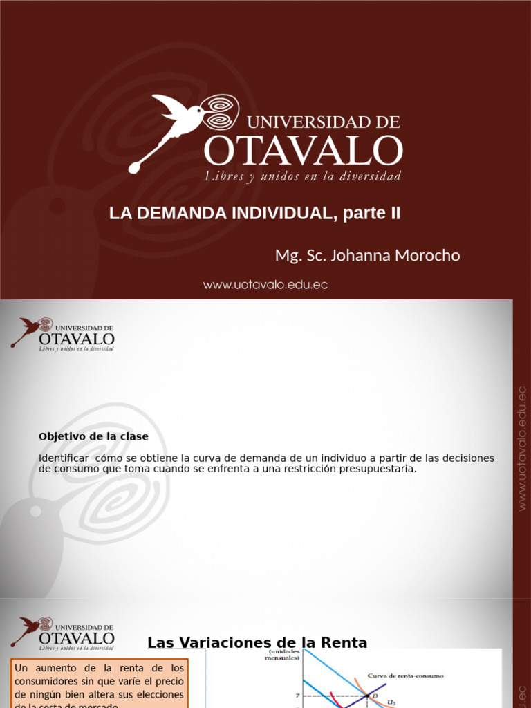 Clase 8 LA DEMANDA INDIVIDUAL Segunda Parte | PDF | Curva de demanda ...