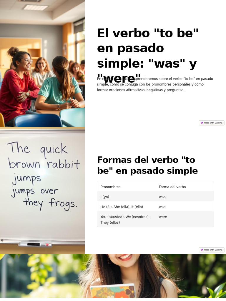 El Verbo To Be en Pasado Simple Was y Were | PDF