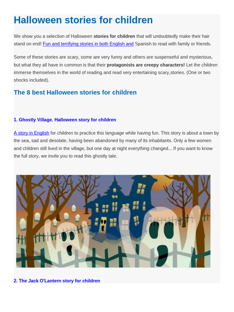 Spooky Halloween Stories for Kids | PDF | Halloween | Horror Fiction