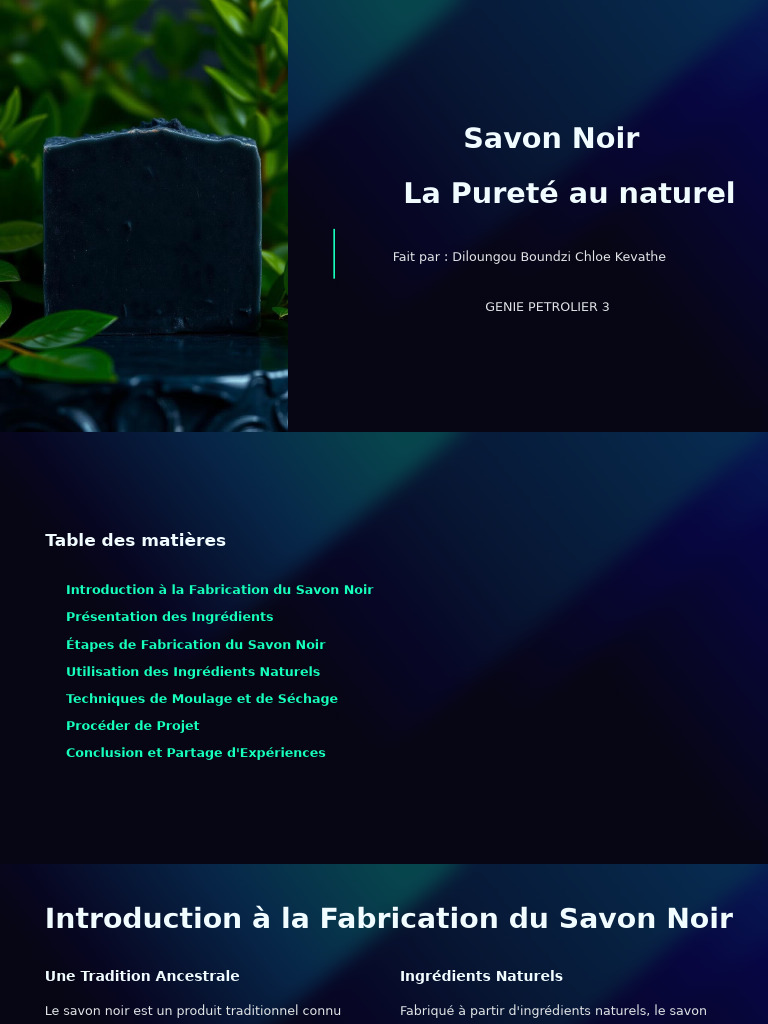 Projet Savon Noir | PDF | Savon | Pétrole