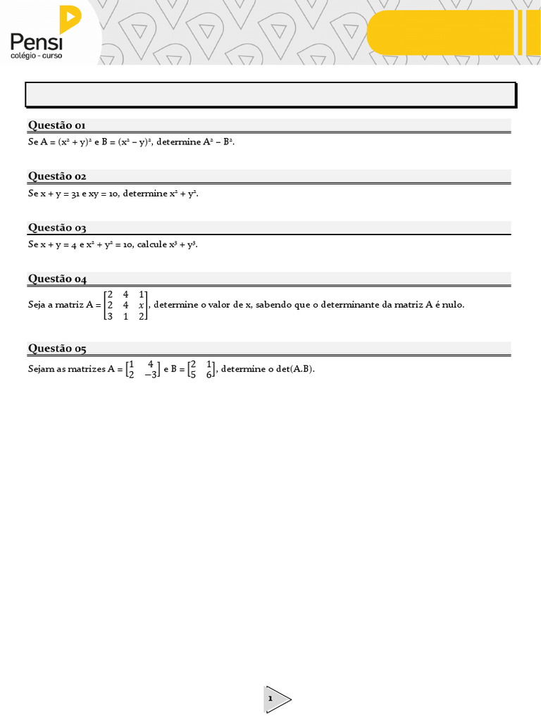 Lista de P3 - Conceitos Matematicos - 2a Serie | PDF