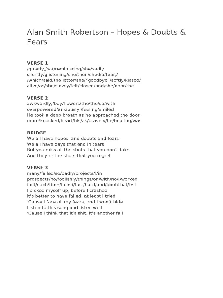 Alan Smith Robertson - Hopes & Doubts & Fears - Adverbs and Adverbial ...