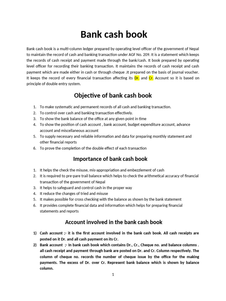 Bank Cash Book Class 10-2 | PDF | Banks | Expense