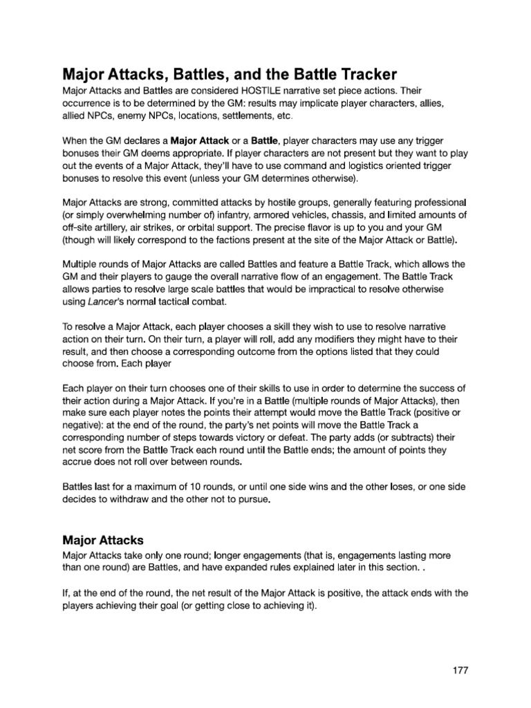 LANCER Large-Scale Combat Rules WIP | PDF