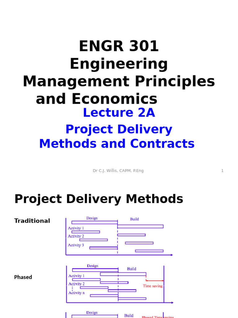 Lecture 2 - Contracts Project Delivery Methods_ Canadian Forms | PDF | Partnership | Corporations