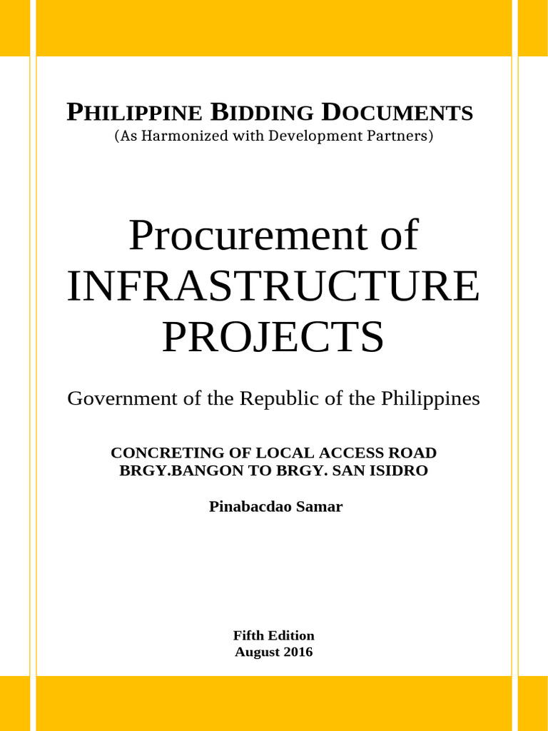 Philippine Bidding Documents for Road Project | PDF | Joint Venture ...