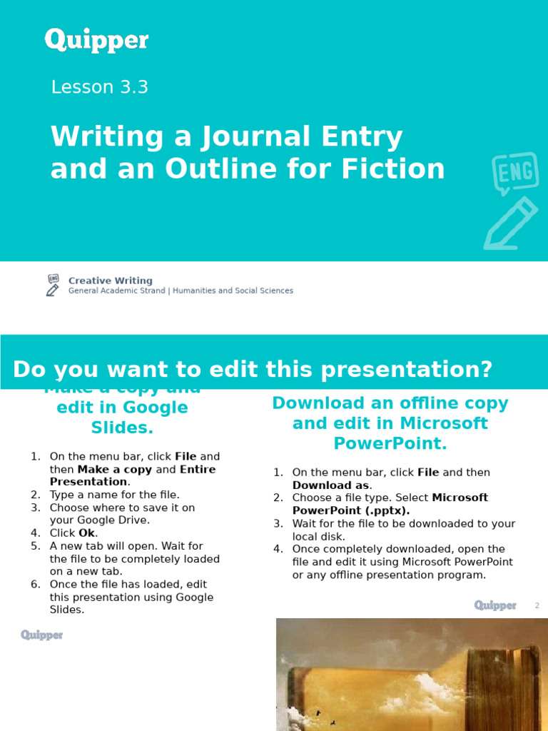 CRW11 12 Q1 0303M PS Writing A Journal Entry and An Outline in Fiction ...