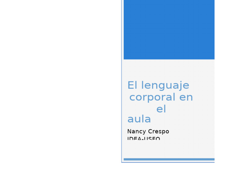 Nancy Crespo - Lenguaje Corporal | PDF