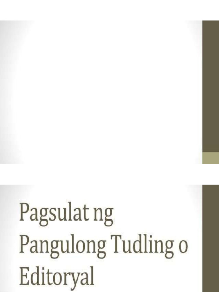 pagsulat ng pangulong tudling | PDF