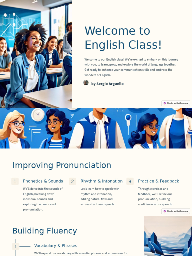 Welcome To English Class | PDF | Fluency | English Language