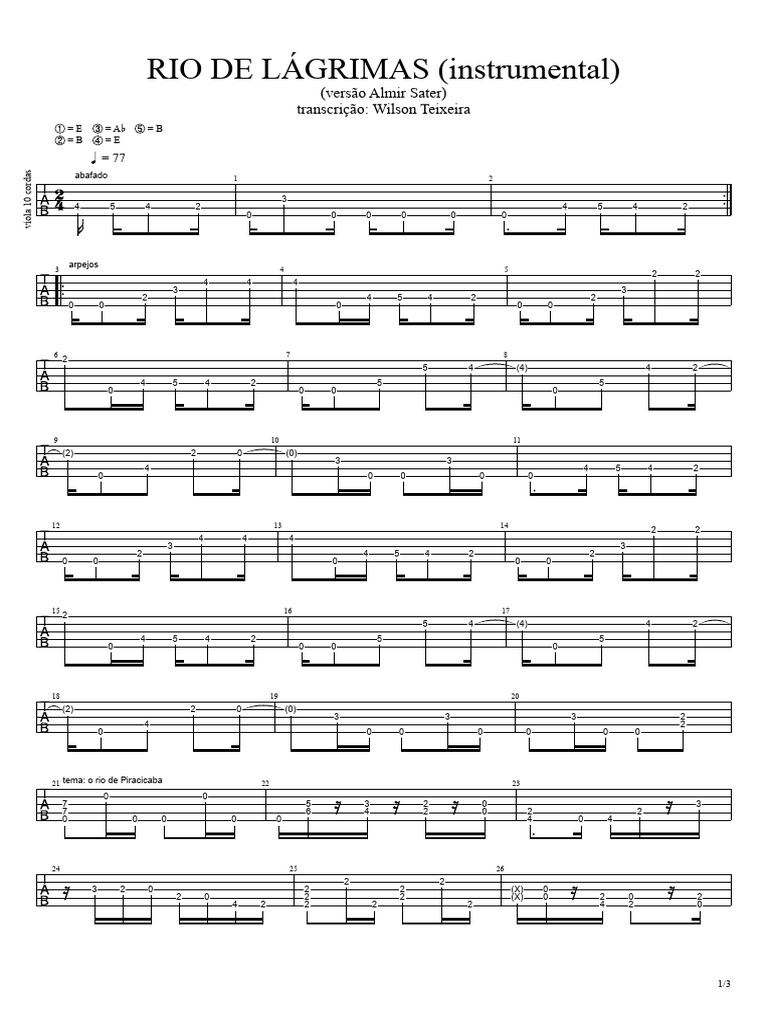 Rio de Lagrimas Tab Sater | PDF