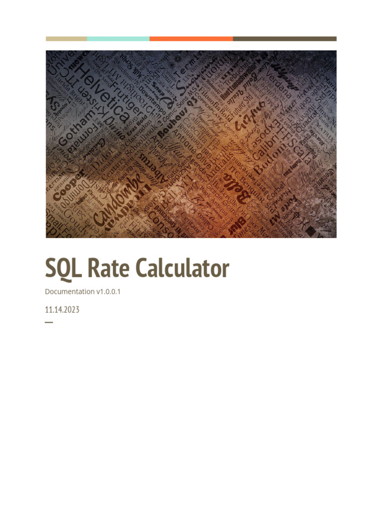 Rate Calculator | PDF | Microsoft Sql Server | Databases