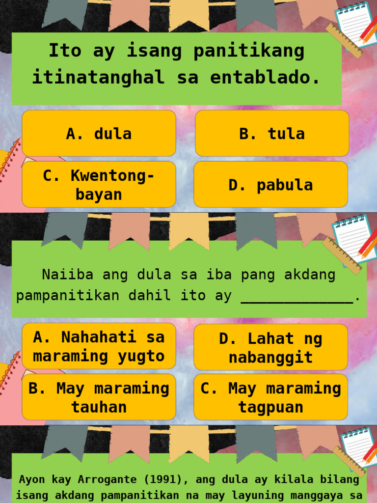 FILIPINO 7 - Offline Games For Week 3&4 | PDF