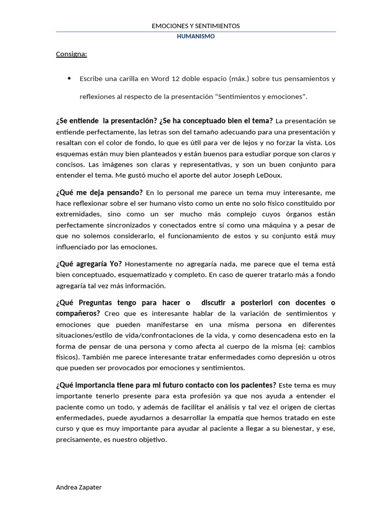 Sentimientos Y Emociones Pdf