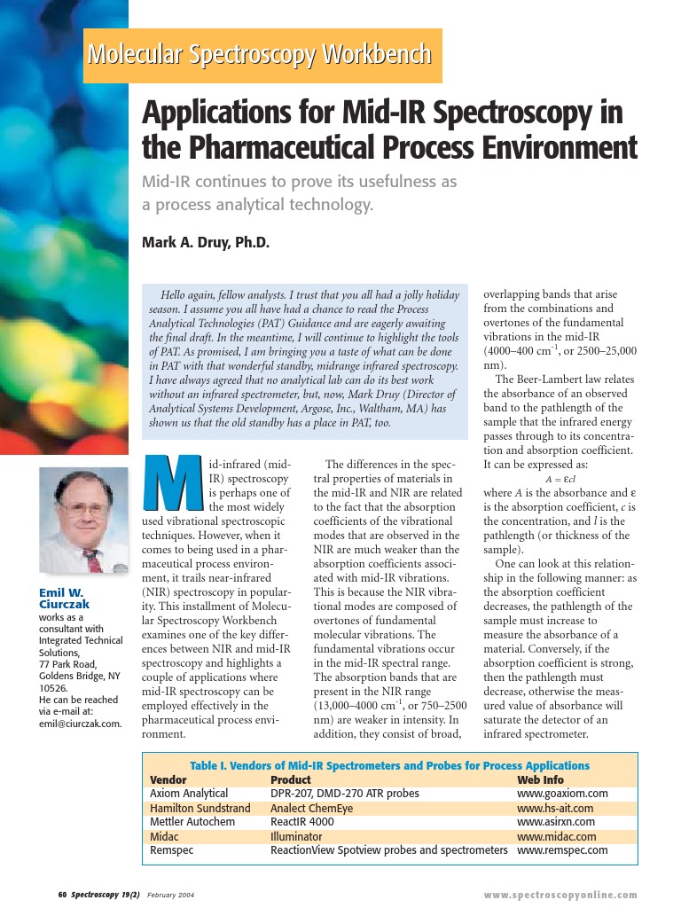 Mid-IR vs NIR Spectroscopy in Pharma | PDF | Infrared Spectroscopy ...