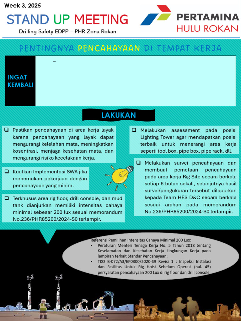 STUM W3 2025_Pentingnya Pencahayaan di Tempat Kerja | PDF