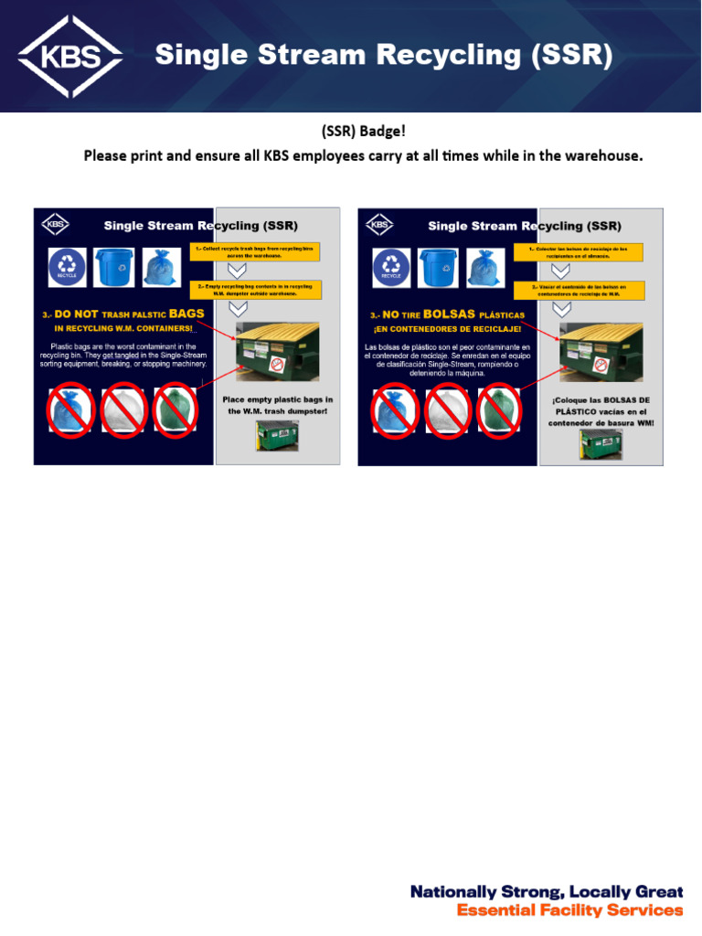 Single Stream Recycling (SSR) Badge | PDF