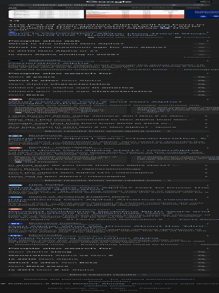 Oldest Gen Alpha Age - Google Search | PDF | Change | Politics And Race