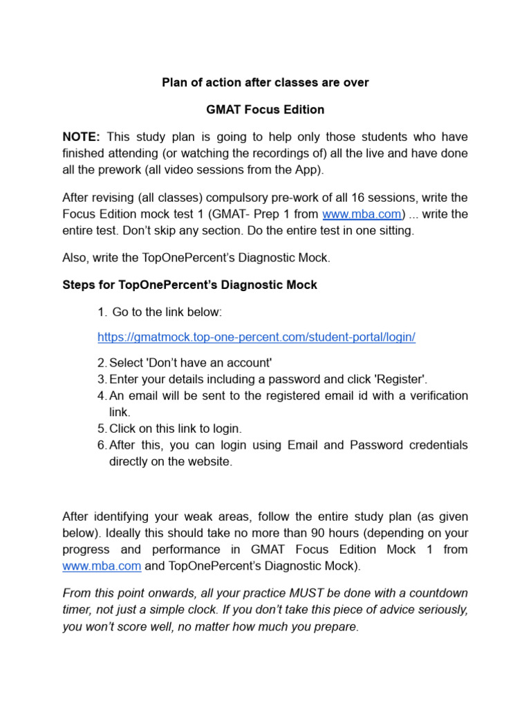 Plan of Action After Classes Are Over - Focus Edition | PDF | Graduate ...