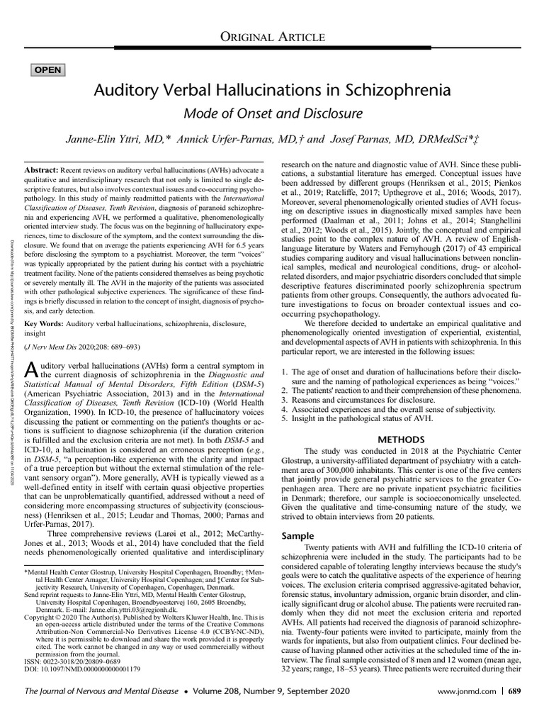 Auditory | PDF | Hallucination | Schizophrenia