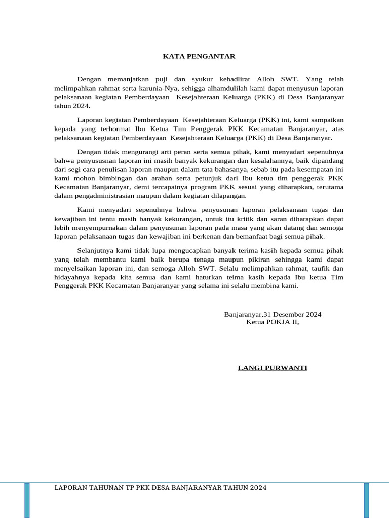 Laporan Pokja II | PDF