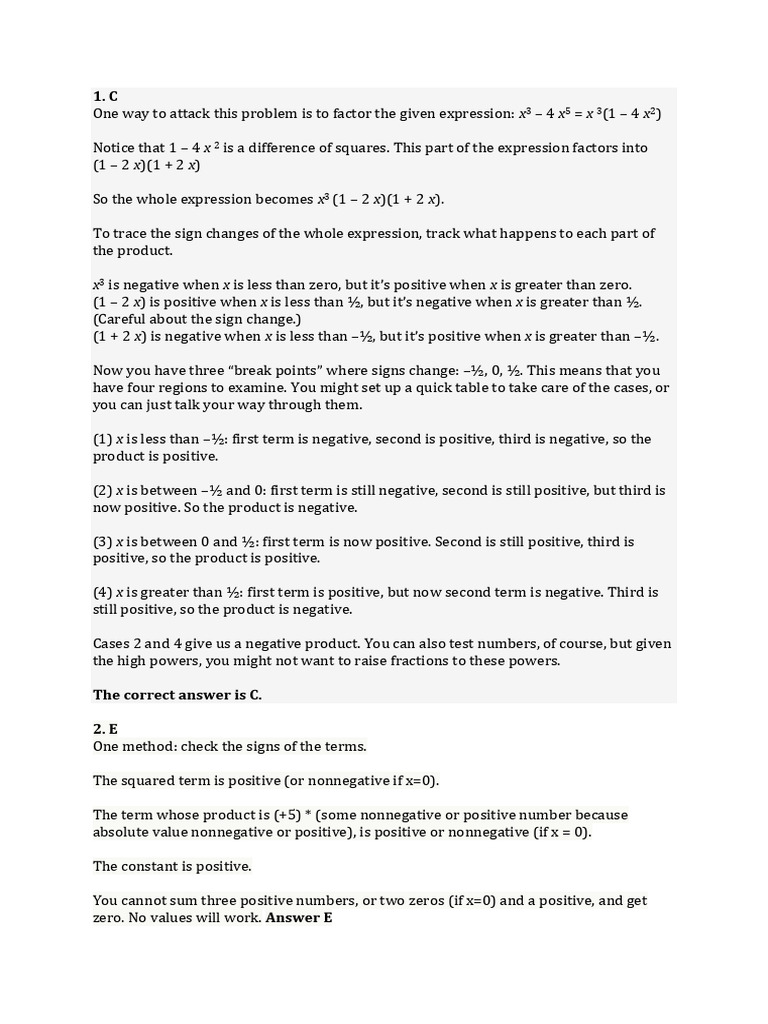 Polynomial Sign Changes & Inequalities | PDF | Numbers | Exponentiation