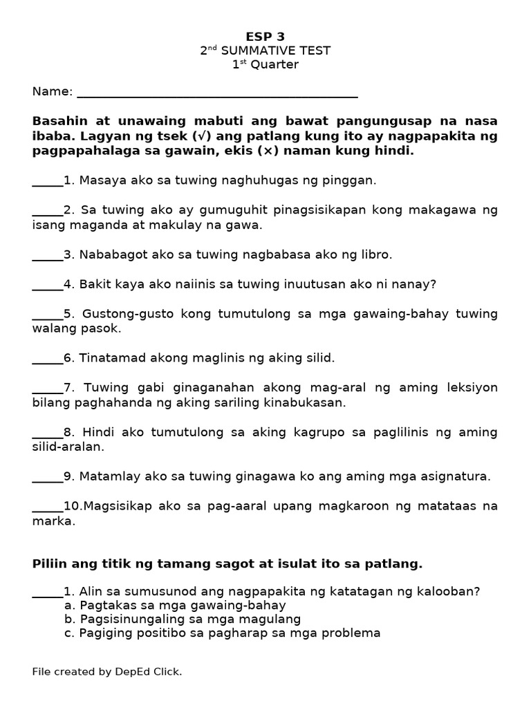 ESP3 ST3 Q1-Summative2 | PDF