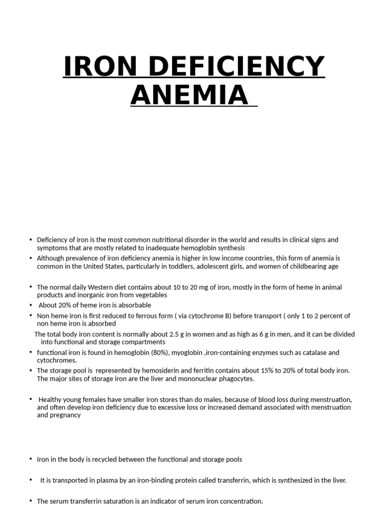 Understanding Iron Deficiency Anemia | PDF | Iron | Medical Specialties