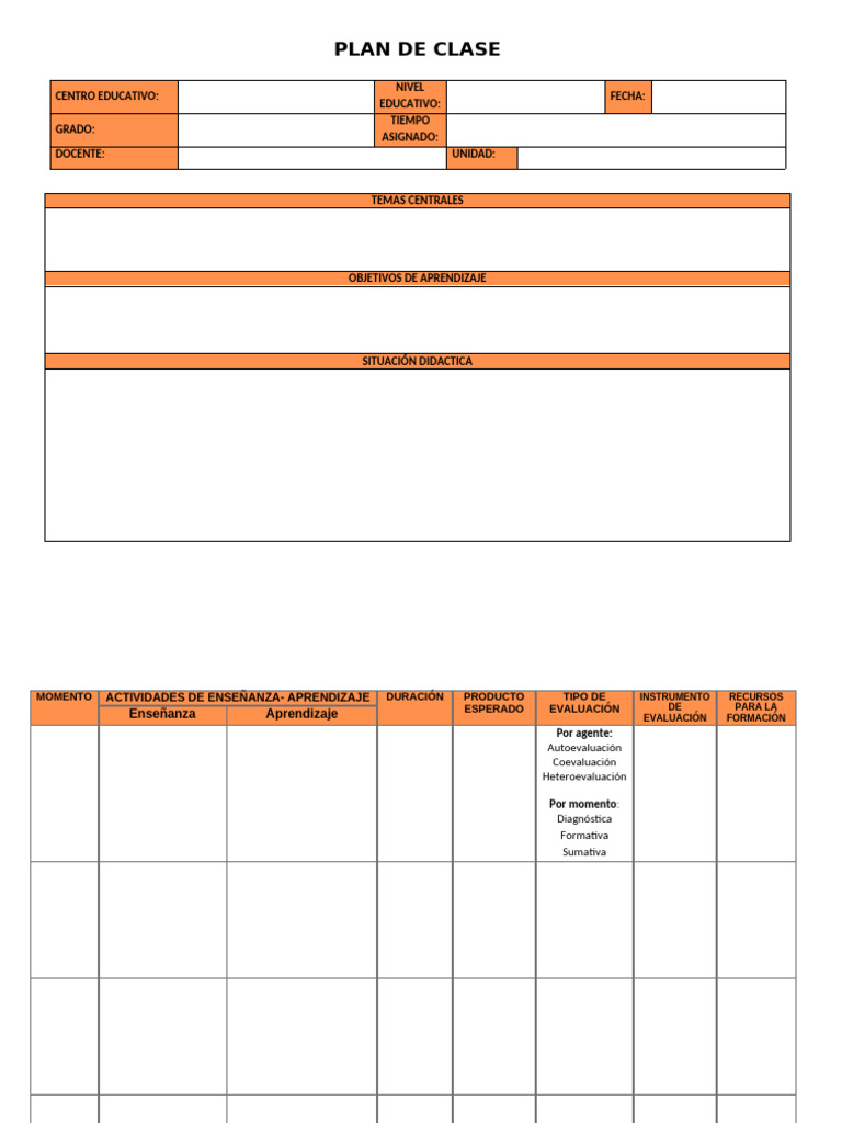 Plan de Clase | PDF