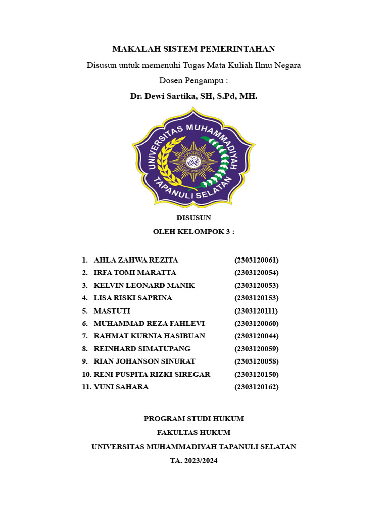 Makalah Sistem Pemerintahan | PDF