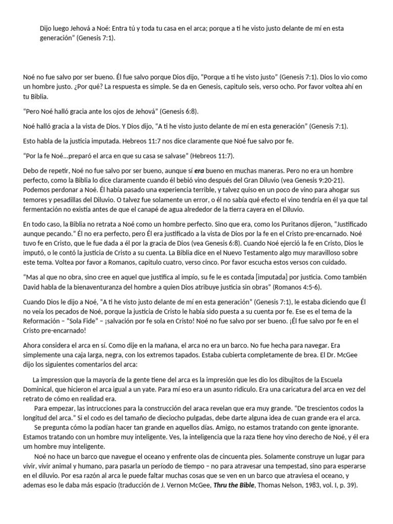 Dijo Luego Jehová A Noé | PDF | Arca de Noé | Noé