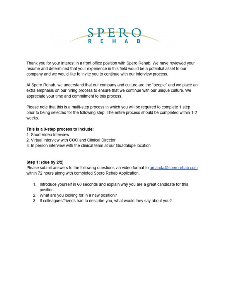 Front Office Interview | PDF