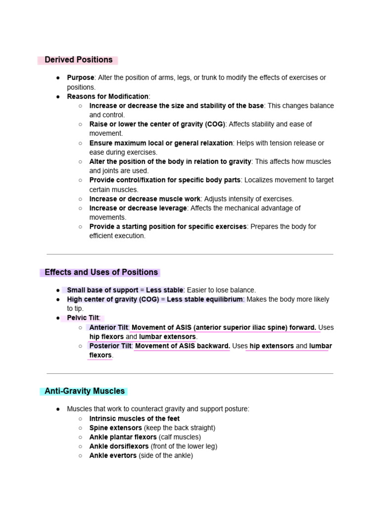 PT 11 - Derived Positions | PDF | Anatomical Terms Of Motion | Pelvis