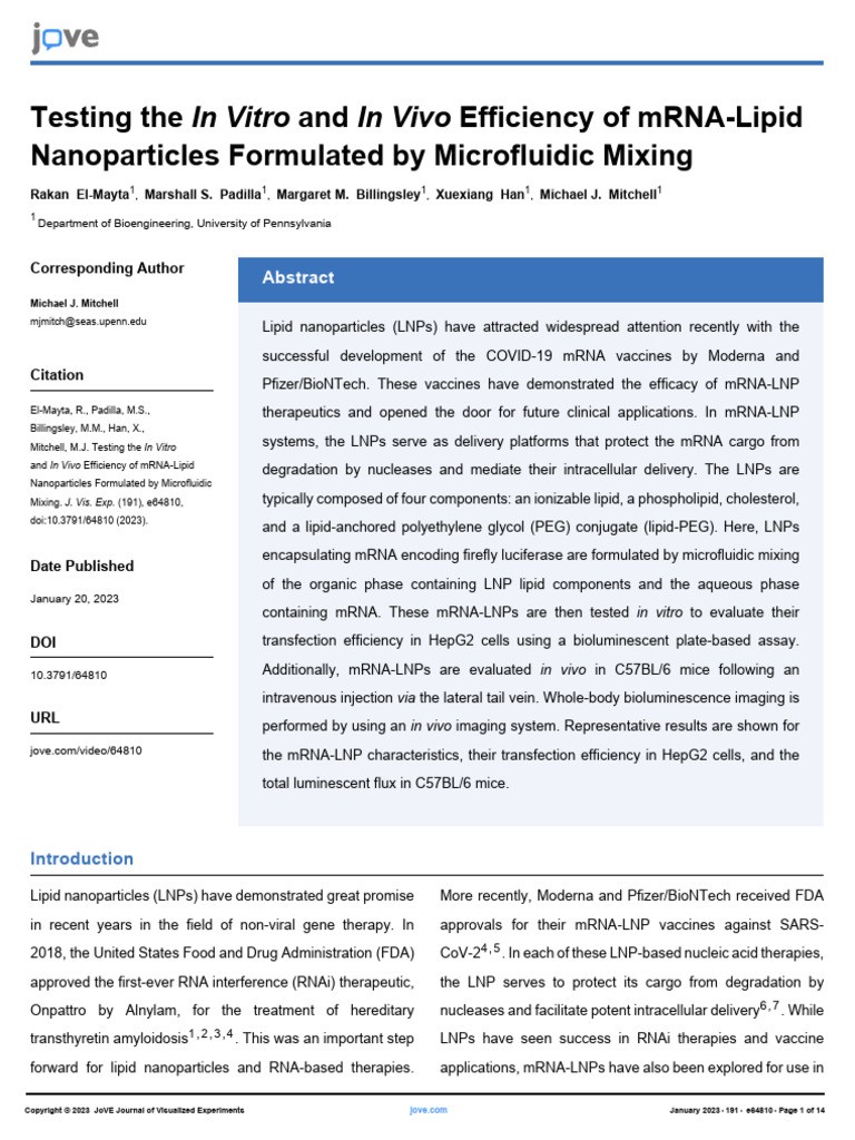 Jove Protocol 64810 Testing The Emin Vitroem and Emin Vivoem Efficiency ...