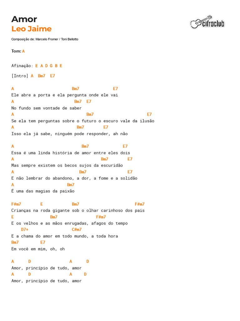 Cifra Club - Leo Jaime - Amor | PDF