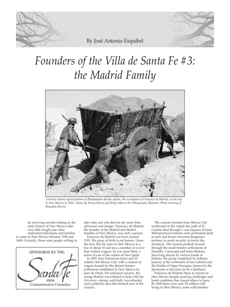 Francisco de Madrid: Santa Fe Founder | PDF | New Mexico | Santa Fe